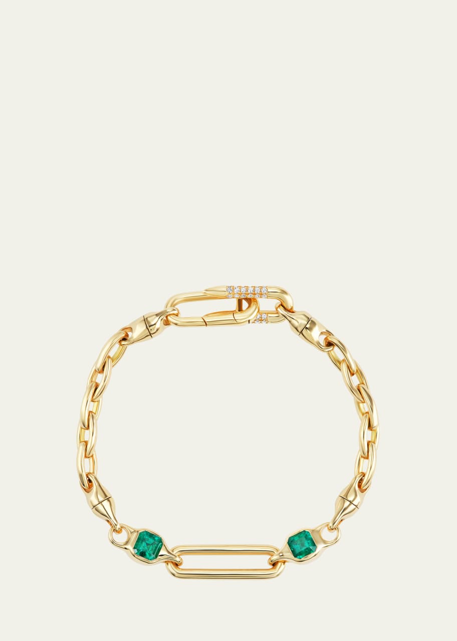 Uniform Object 18K Yellow Gold Asscher Emerald Hinge Bracelet - Bergdorf Goodman
