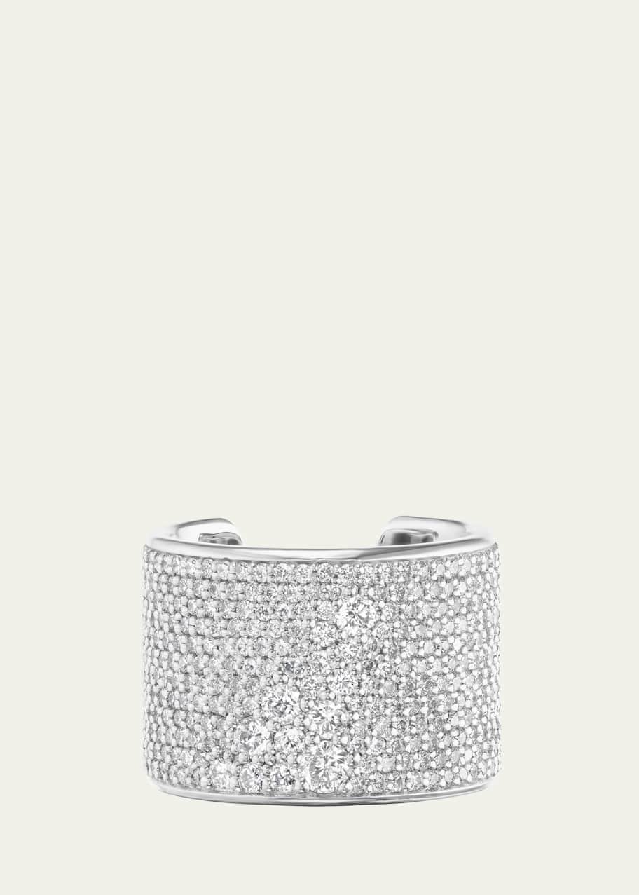 Uniform Object Platinum Pave Cuff Ring - Bergdorf Goodman