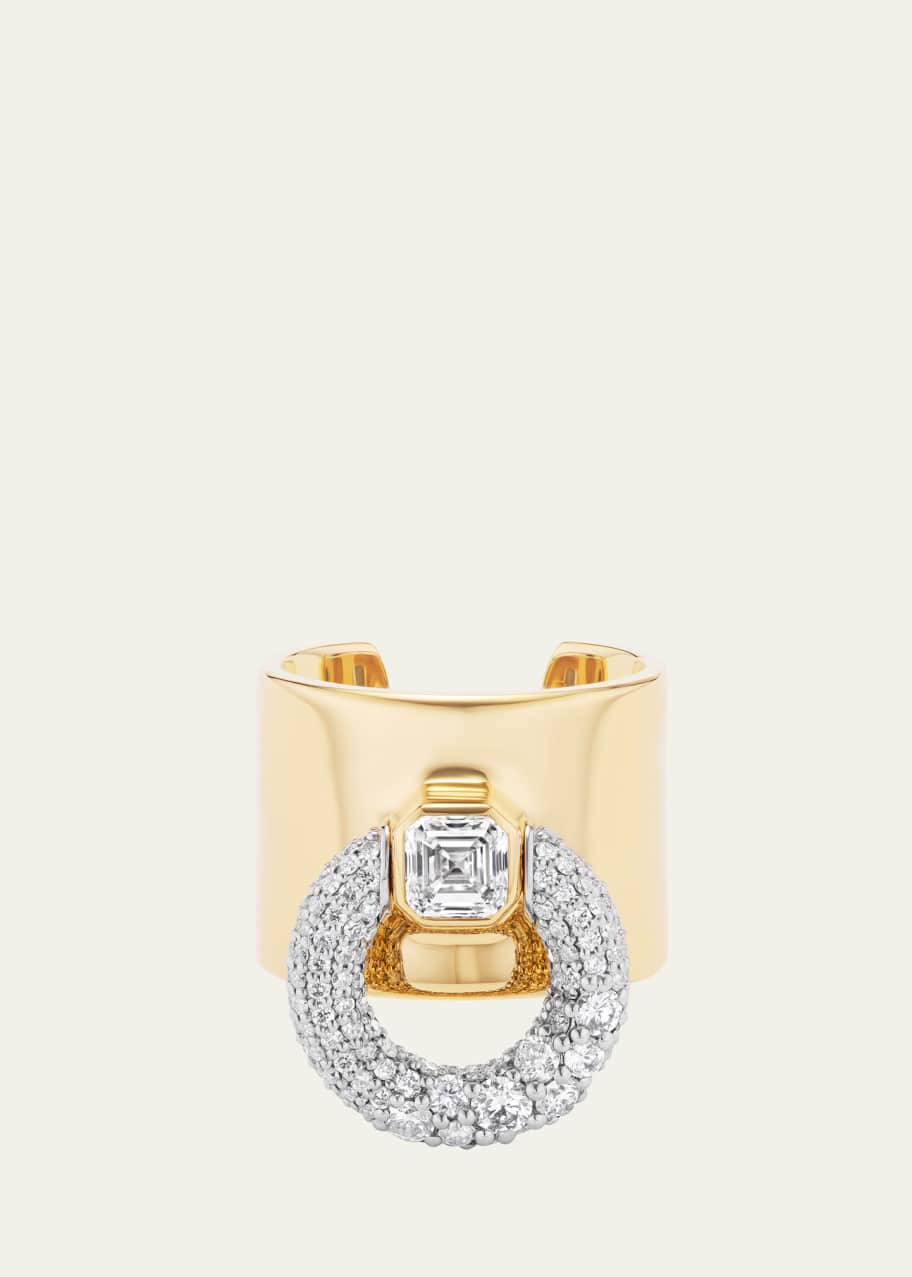 Uniform Object Knocker Cuff Ring with Diamonds - Bergdorf Goodman