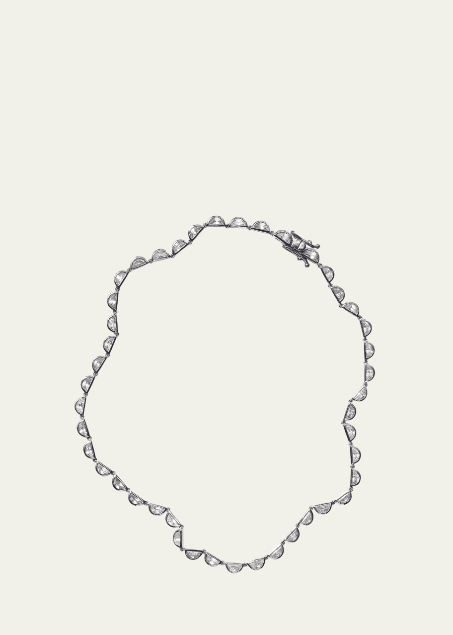NAKARD Riviere Scallop White Zircon Necklace, 16"L - Bergdorf Goodman