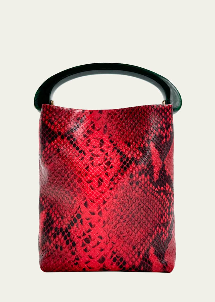 Dries Van Noten Crisp Small Python-Embossed Top-Handle Bag - Bergdorf ...