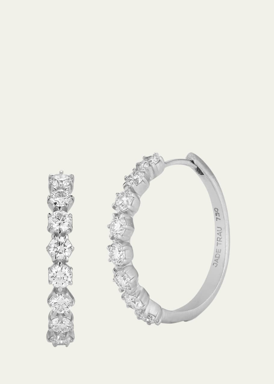 Jade Trau 18K White Gold Catherine Diamond Eternity Hoop Earrings - Bergdorf Goodman