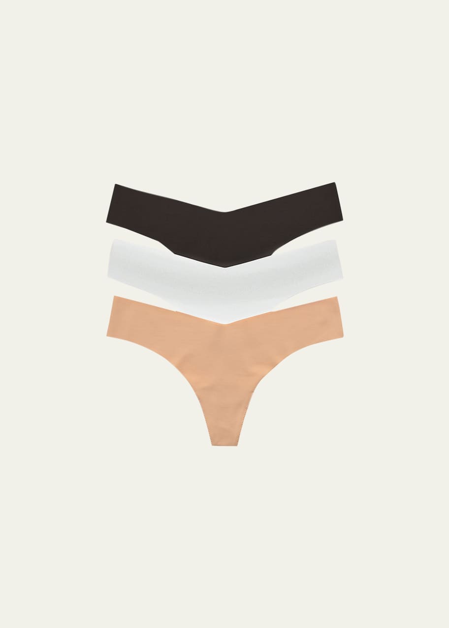 Commando Classic Low-Rise Microfiber Thongs, Pack of 3 - Bergdorf Goodman