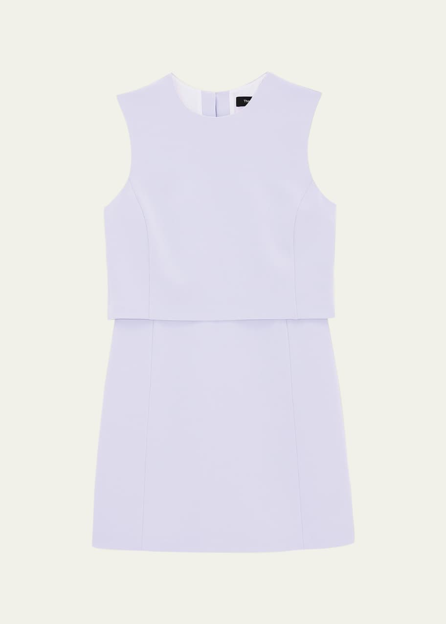 Theory Crepe Sculpted Layer Mini Dress - Bergdorf Goodman