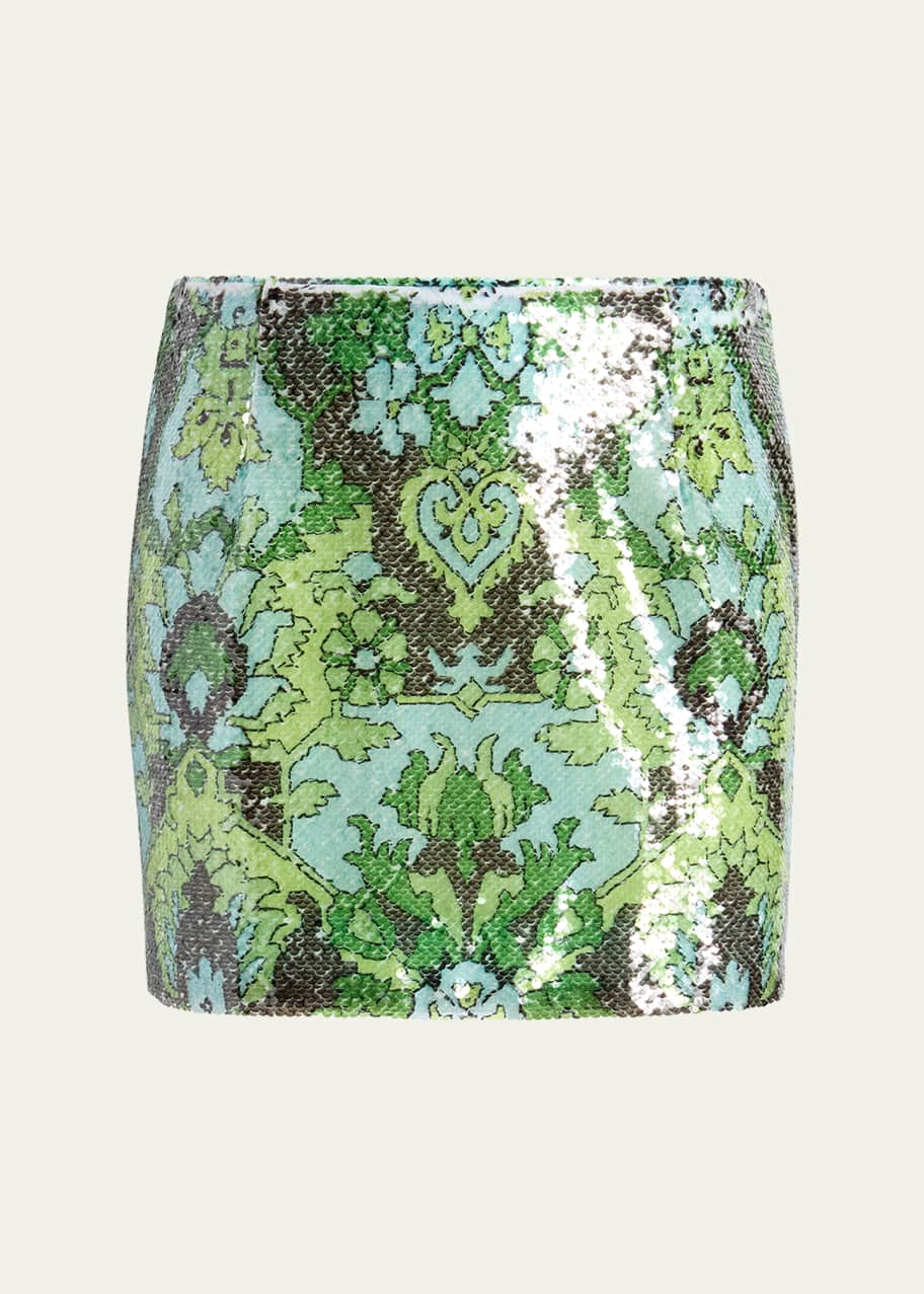 Cinq a Sept Juno Sequined Damask Mini Skirt - Bergdorf Goodman