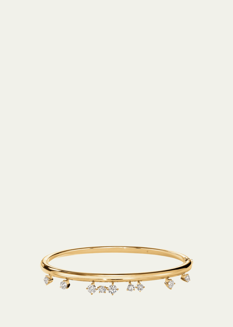 Hearts on Fire 18K Yellow Gold Barre Floating Diamond Bangle Bracelet ...