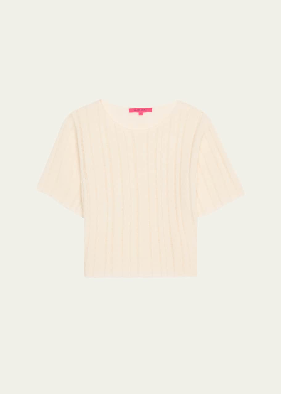 The Elder Statesman Drop Needle Short Sleeve Cashmere Tee - Bergdorf ...