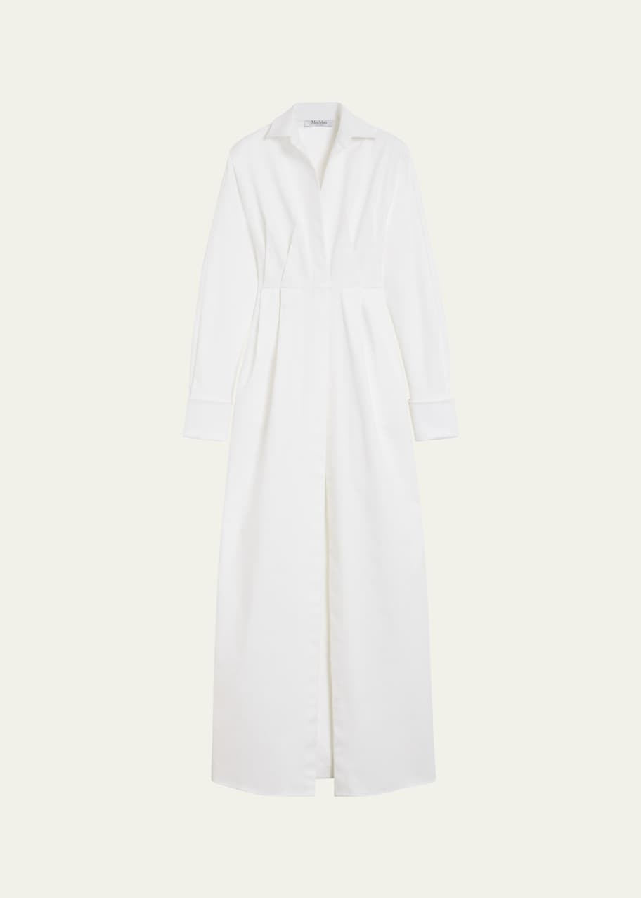 Max Mara Pleated Long-Sleeve Maxi Shirtdress - Bergdorf Goodman