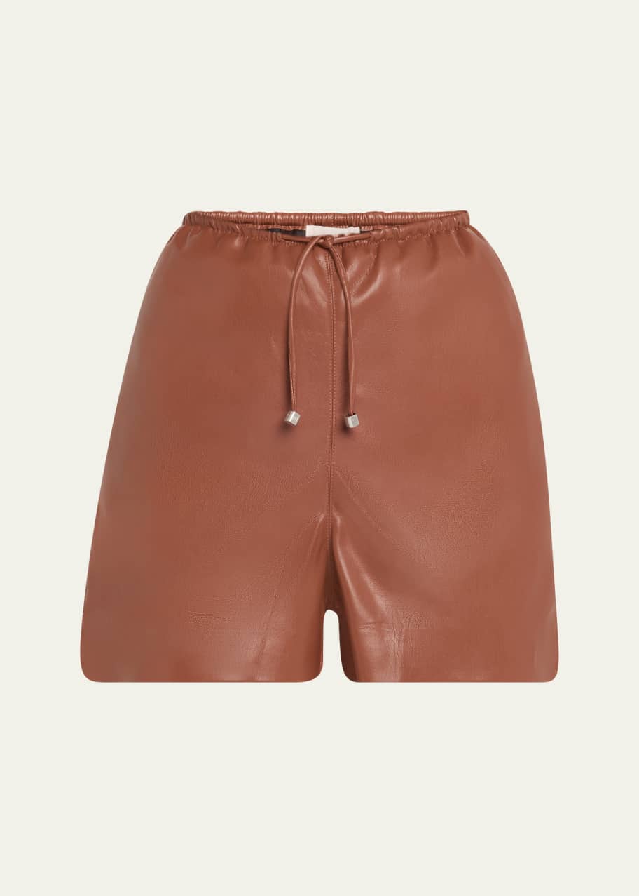 Nanushka Aniela Alt-Leather Drawstring Shorts - Bergdorf Goodman