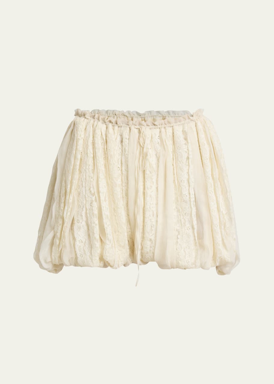Chloe Mini Bloomy Floral Lace Drawstring Shorts - Bergdorf Goodman