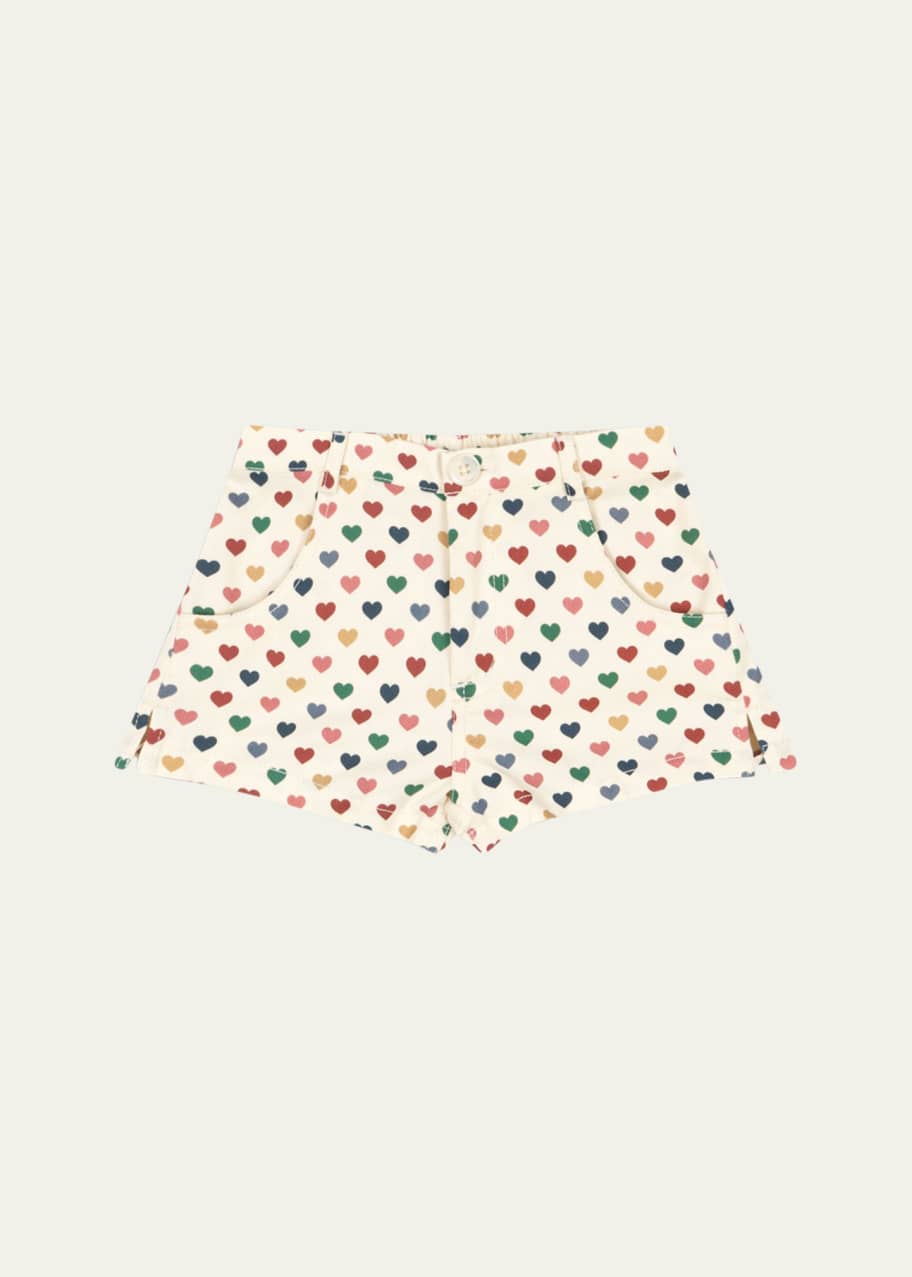 Konges Slojd Girl's Frankie Multicolor Heart-Print Shorts, Size 4-10 ...