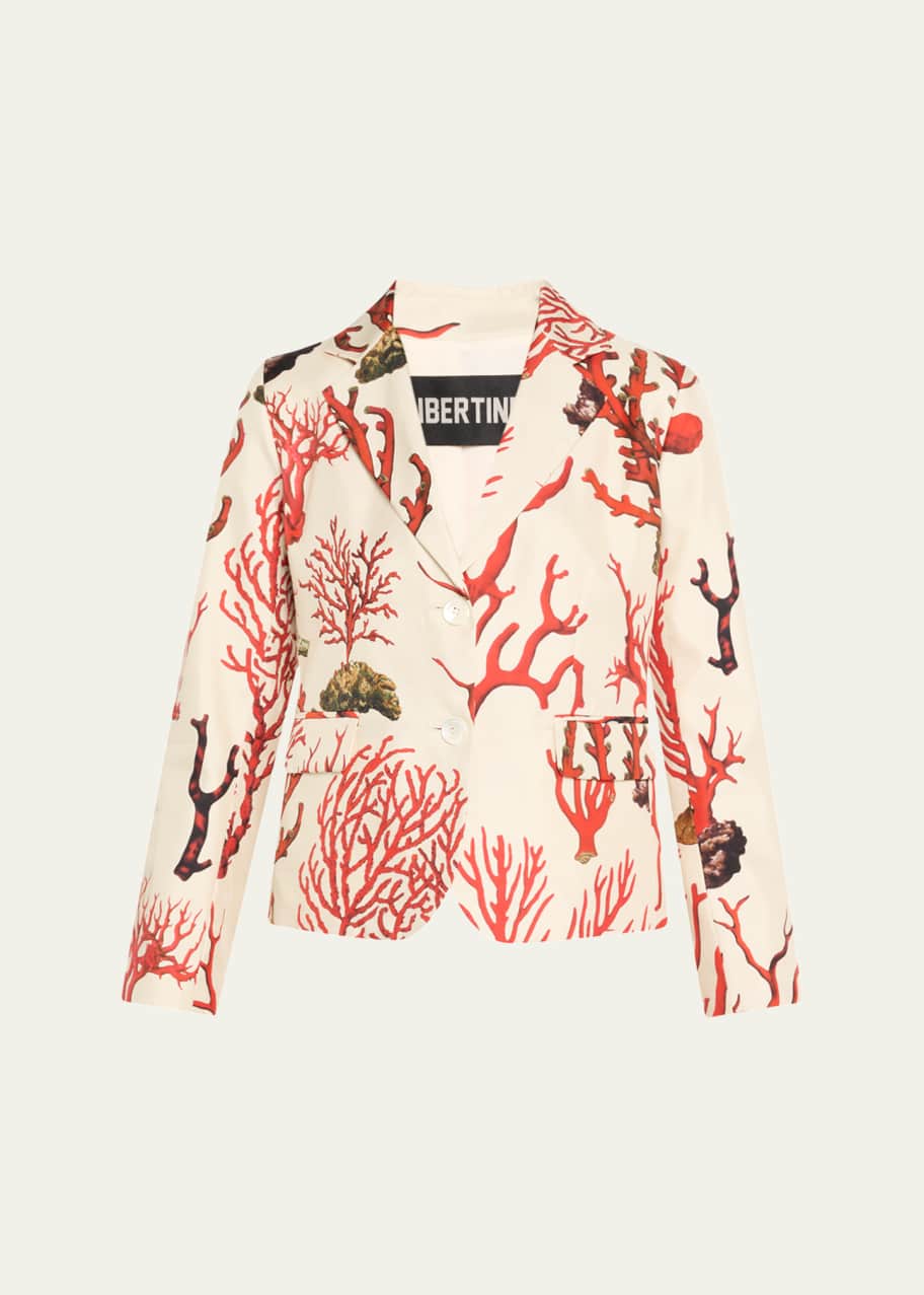 Libertine Venetian Coral Single-Breasted Short Jacket - Bergdorf Goodman