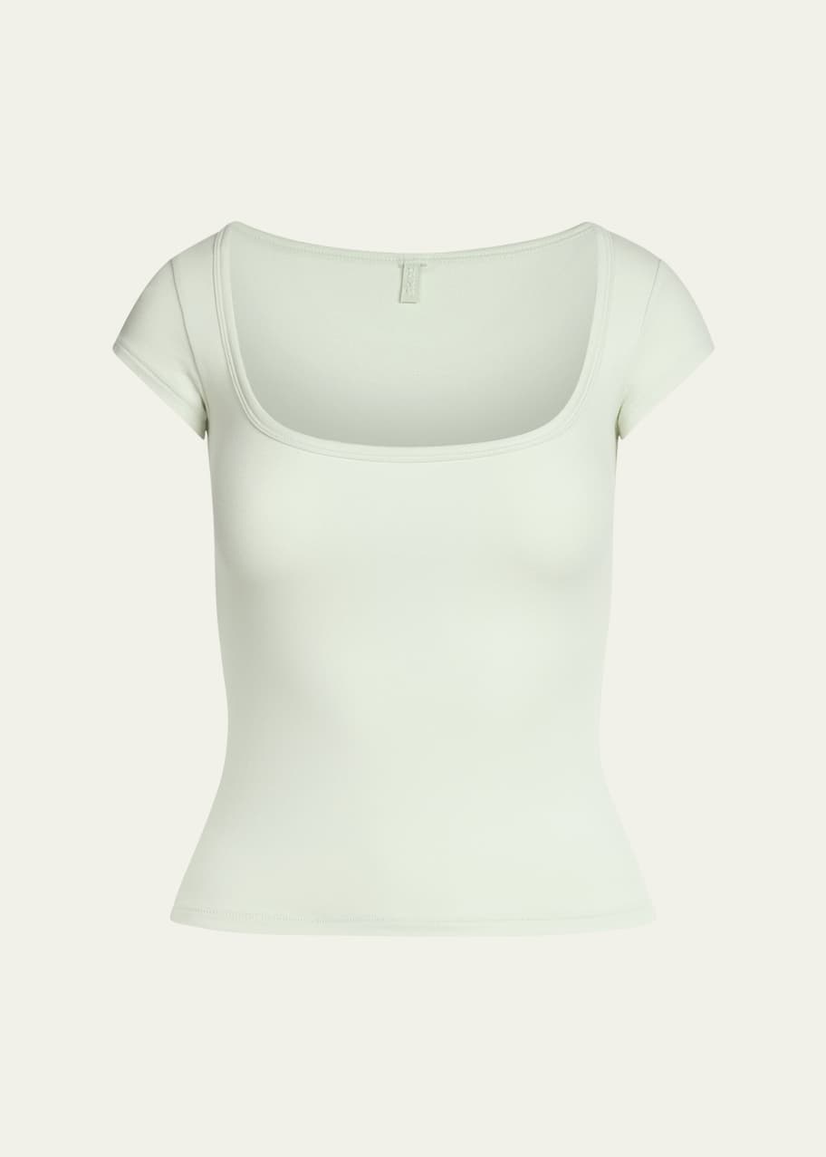 SKIMS Scoop-Neck Cotton Jersey Tee - Bergdorf Goodman