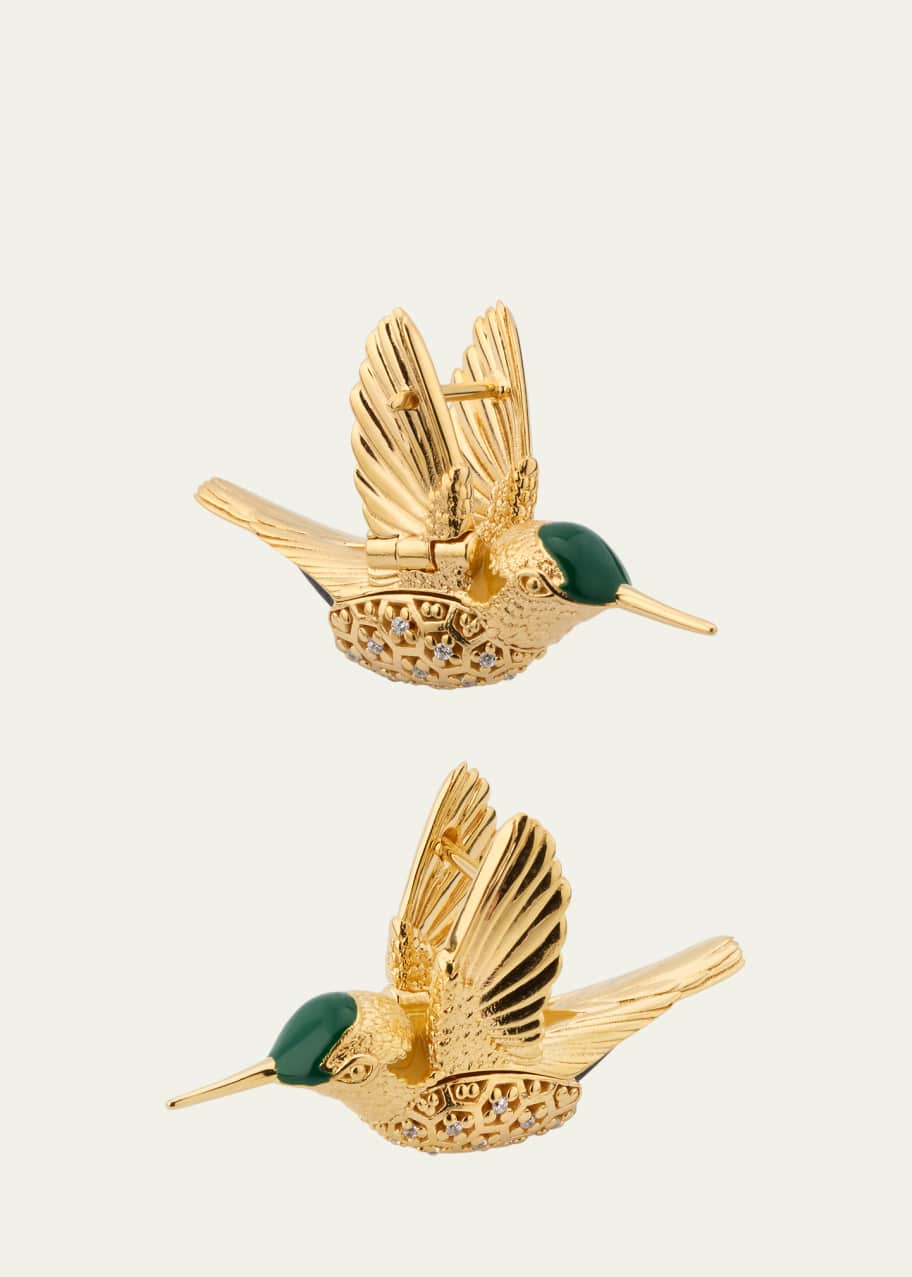 Bottega Veneta Colibri 18K Gold-Finish Sterling Silver Bird Earrings ...