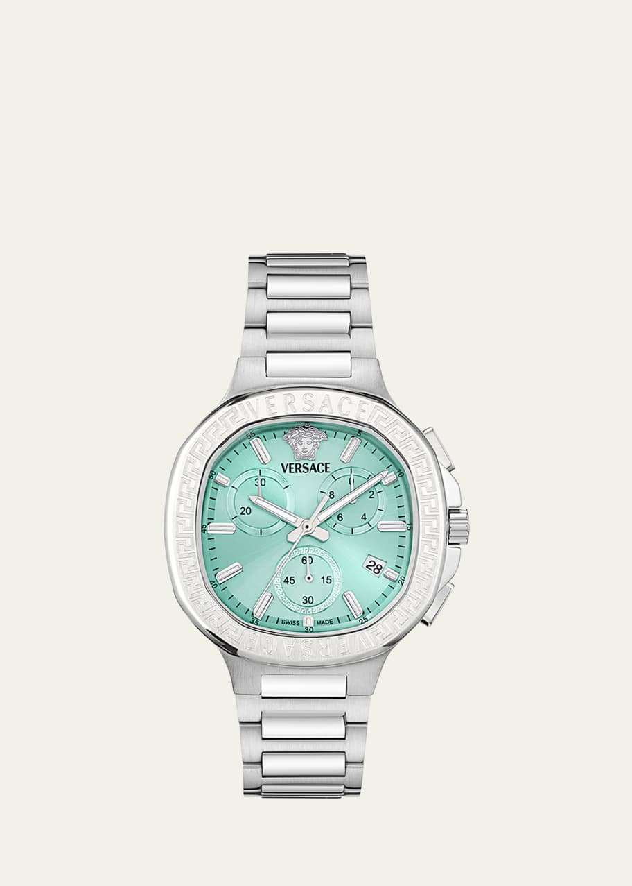 Versace V-Chrono Square 40mm Stainless Steel Bracelet Watch - Bergdorf ...