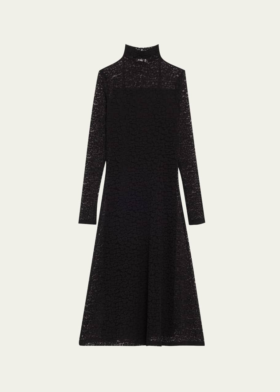 Ulla Johnson Talia Leopard Long-Sleeve Turtleneck Dress - Bergdorf Goodman