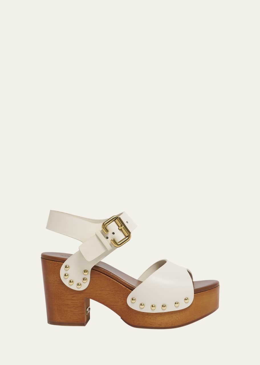 Chloe Jeannette Leather Clog Platform Sandals - Bergdorf Goodman