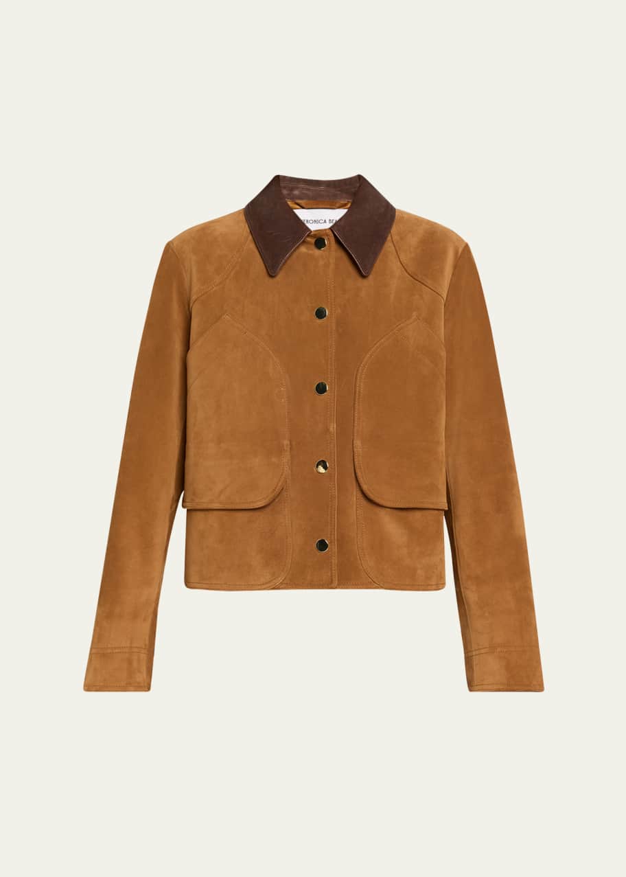 Veronica Beard Walters Cropped Suede Jacket - Bergdorf Goodman