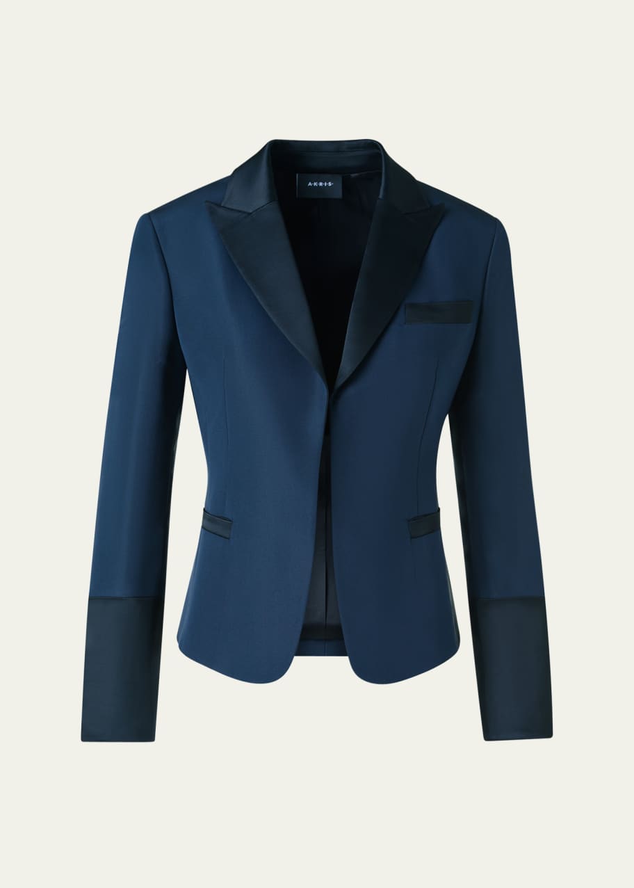Akris Deneuve Ottoman Silk-Blend Cutaway Jacket - Bergdorf Goodman