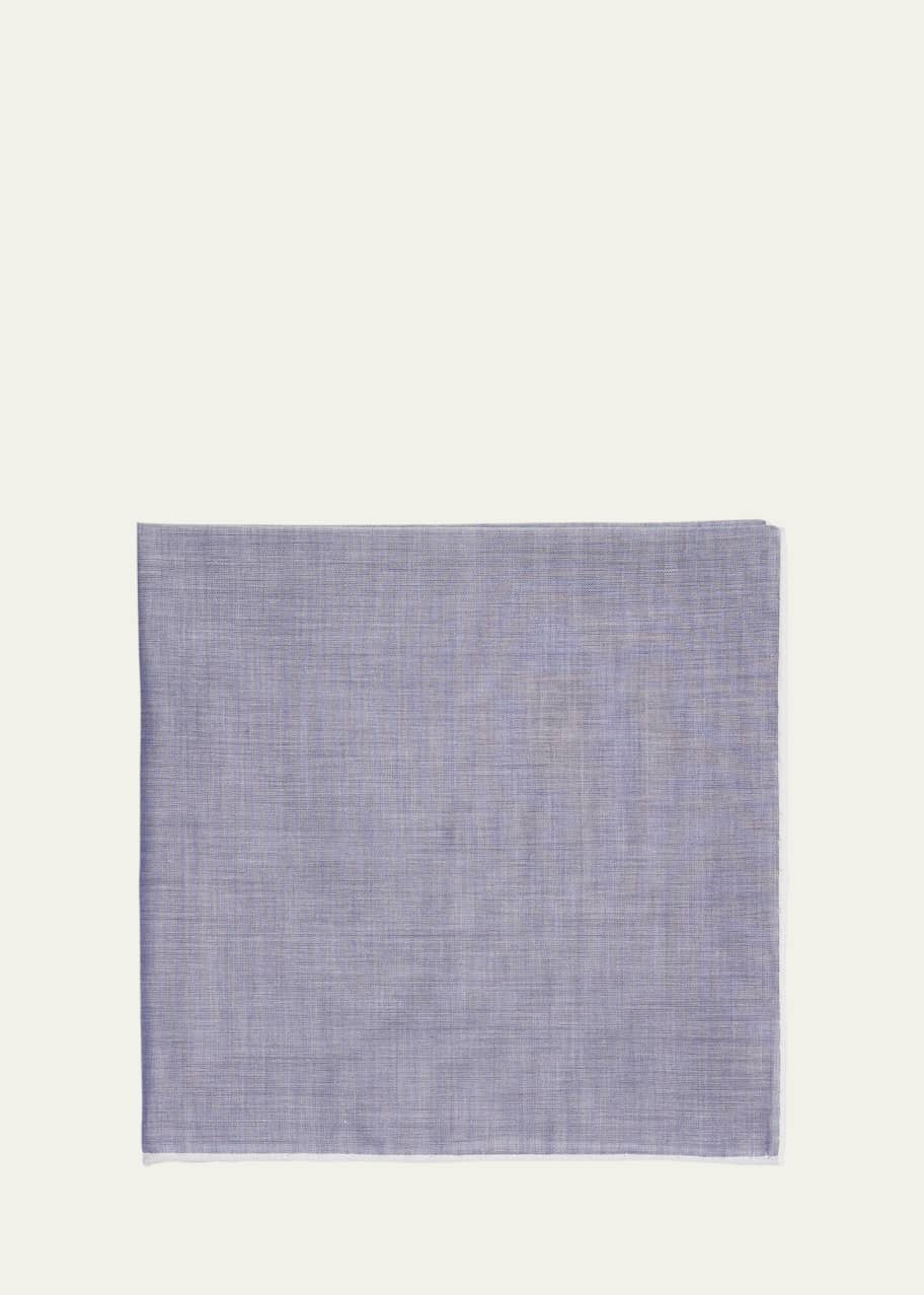 Simonnot Godard Men's Cotton Satin-Edge Handkerchief - Bergdorf Goodman