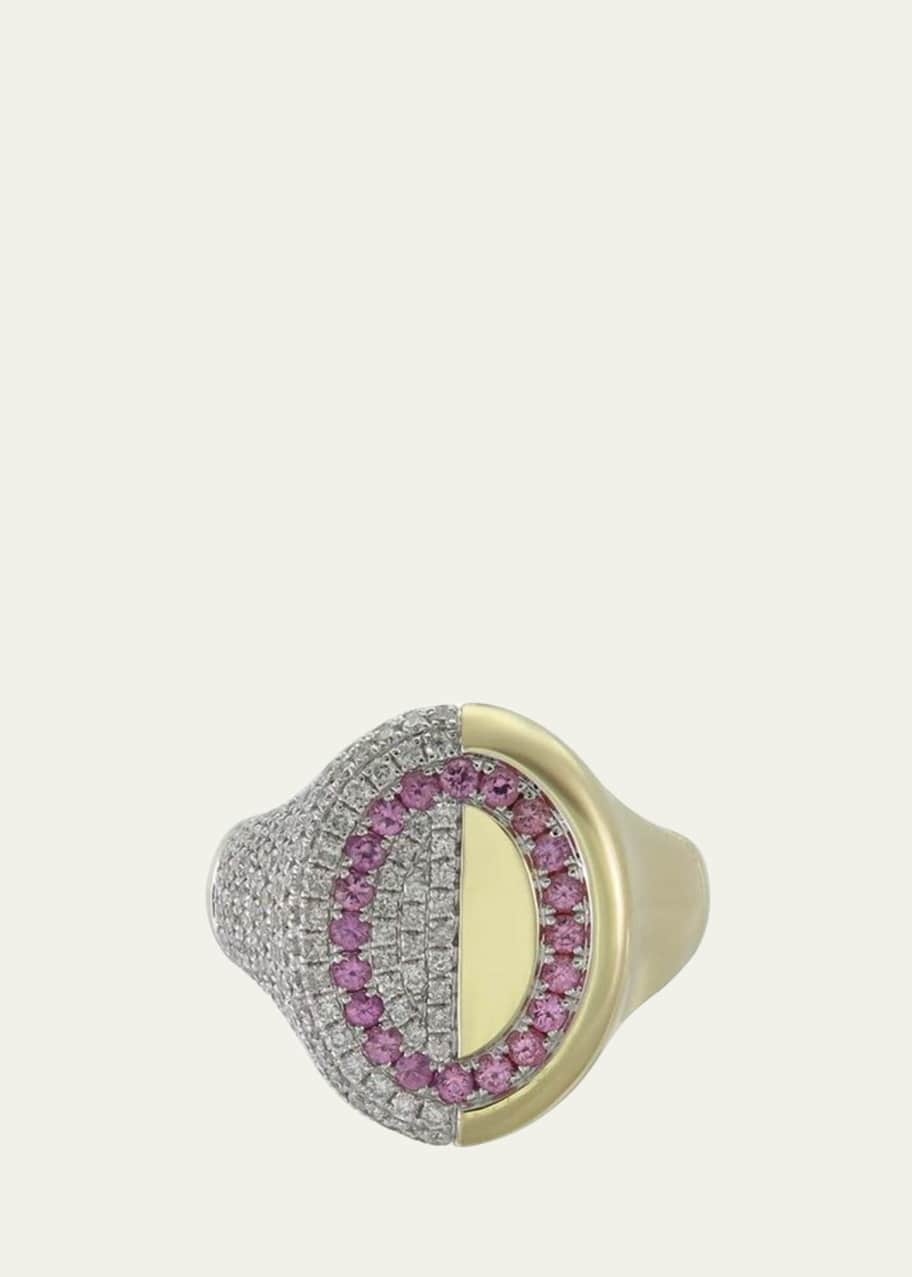 TYPE JEWELRY The 6th Half & Half Diamond and 14K Gold Signet Ring with ...