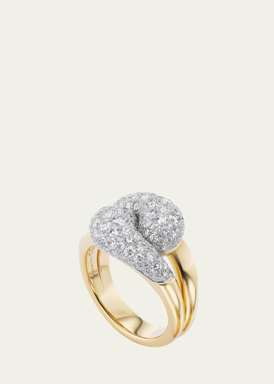 Brent Neale 18K Mini Pave Diamond Knot Ring - Bergdorf Goodman