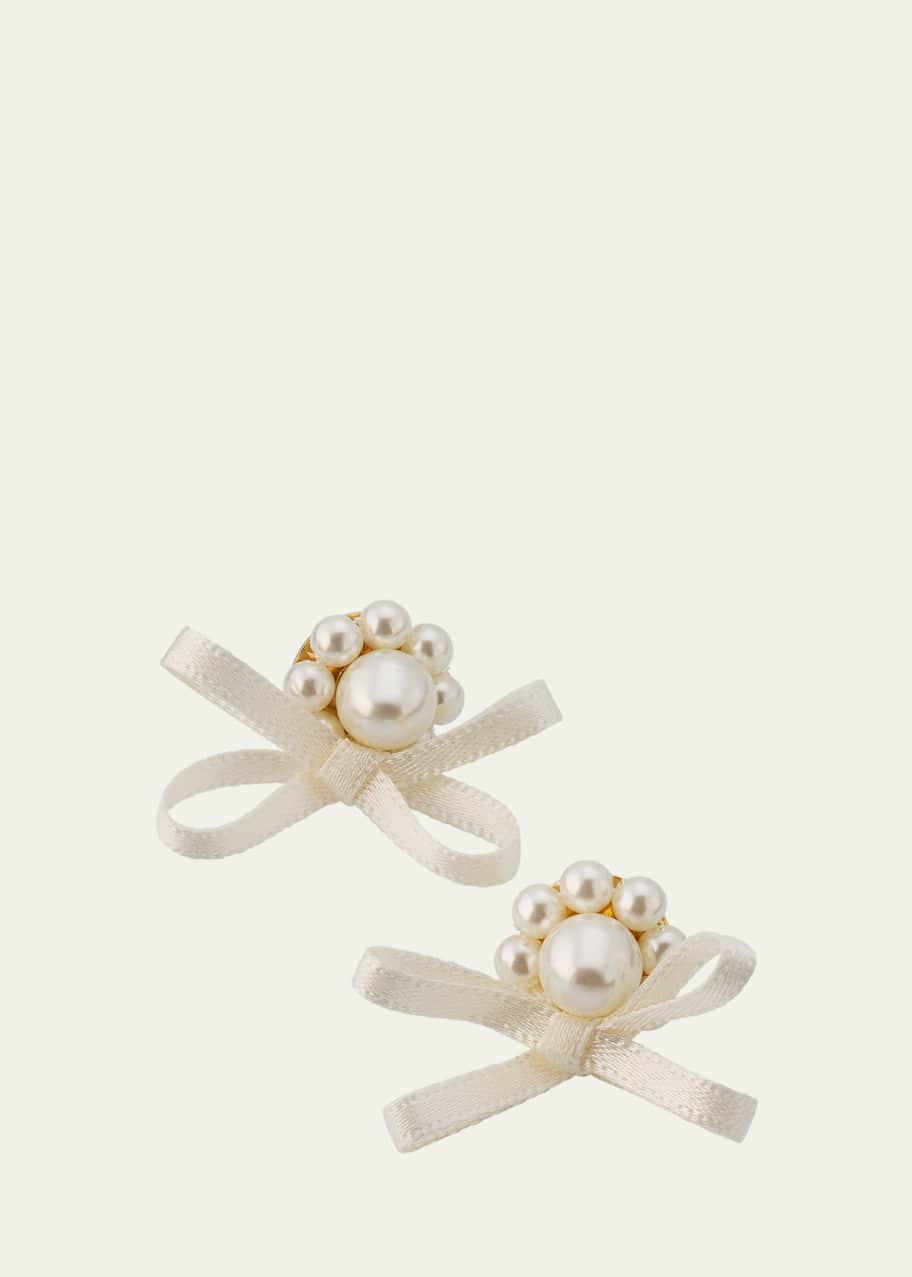 Simone Rocha Petite Bow Daisy Stud Earrings - Bergdorf Goodman