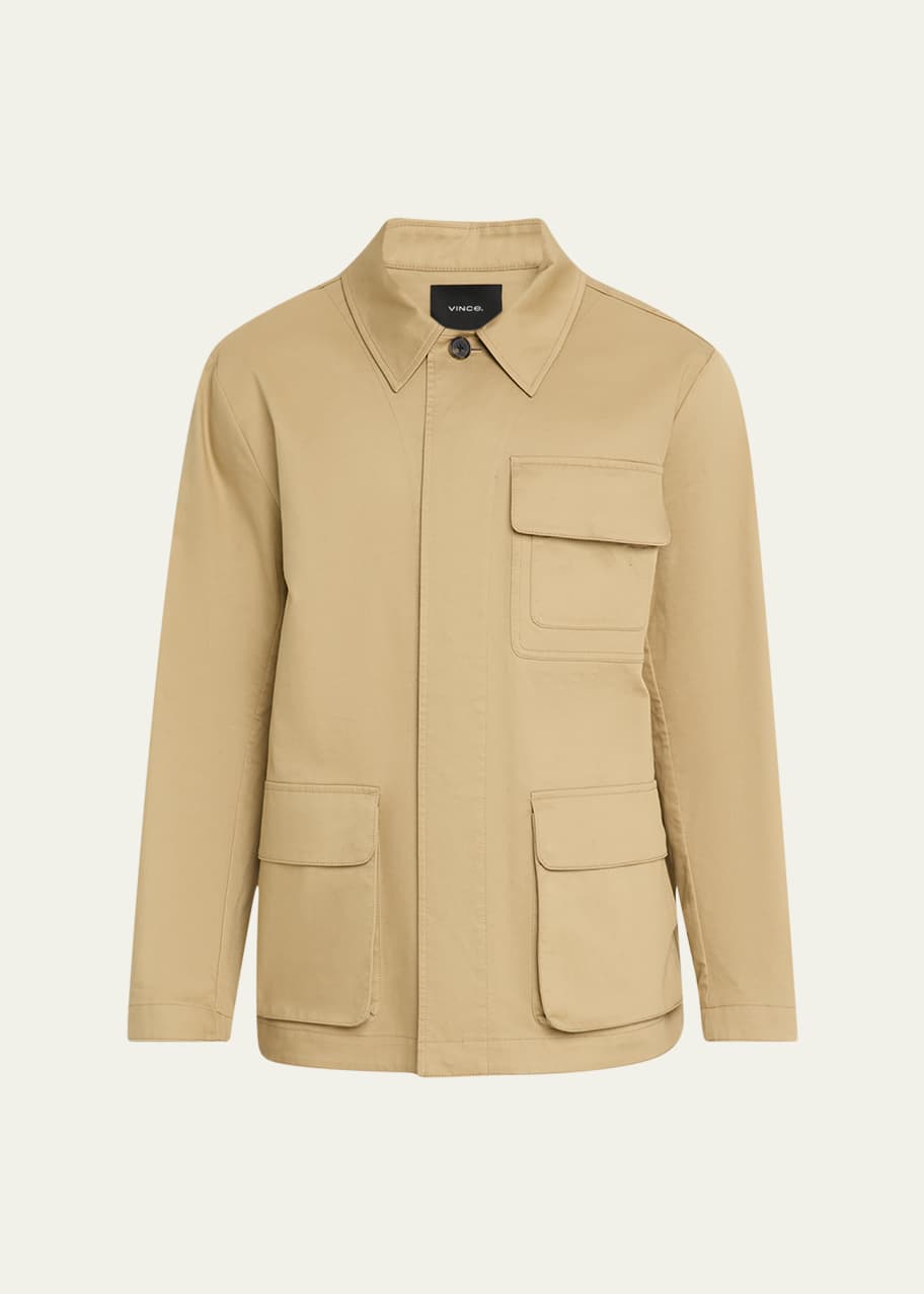 Vince Men's Italian Bonded Cotton Utility Hunting Jacket - Bergdorf Goodman