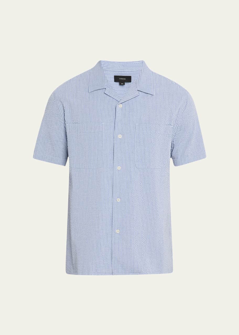 Vince Men's Italian Cotton Seersucker Short-Sleeve Shirt - Bergdorf Goodman