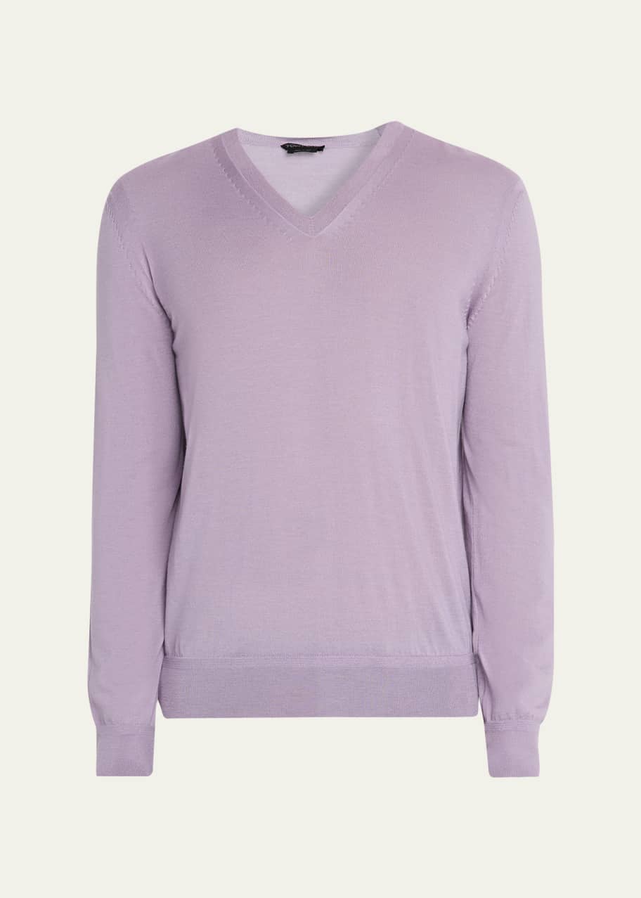 TOM FORD Men's Cashmere and Silk V-Neck Sweater - Bergdorf Goodman