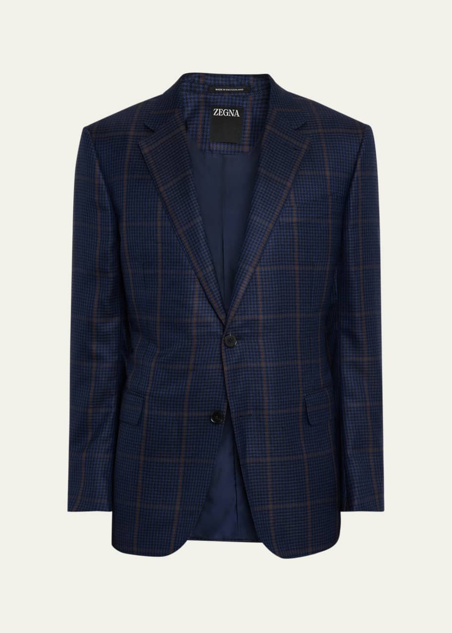 ZEGNA Men's Cashmere and Silk Houndstooth Check Sport Coat - Bergdorf ...