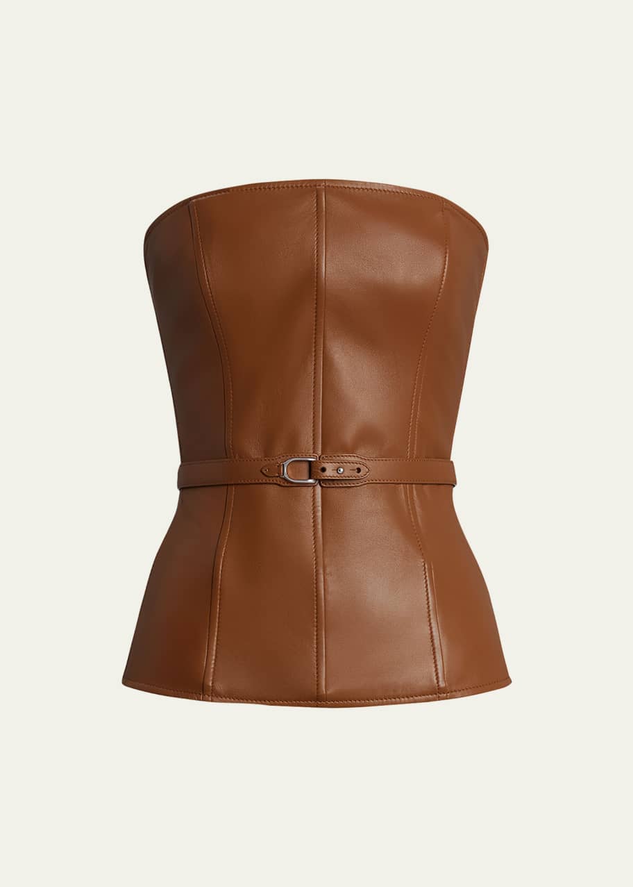 Ralph Lauren Collection Chelsey Soft Leather Corset - Bergdorf Goodman
