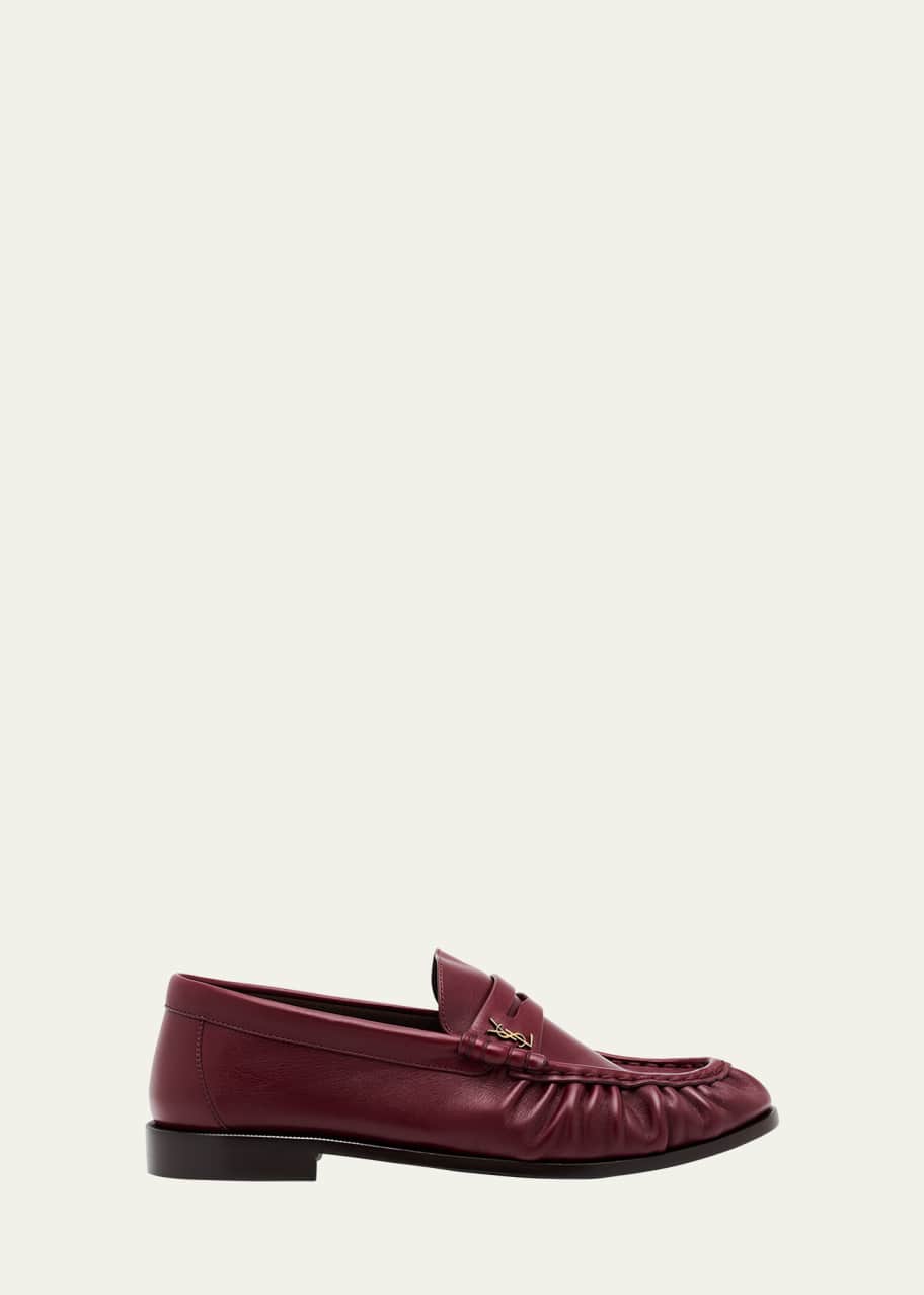 Saint Laurent Le Leather YSL Penny Loafers - Bergdorf Goodman