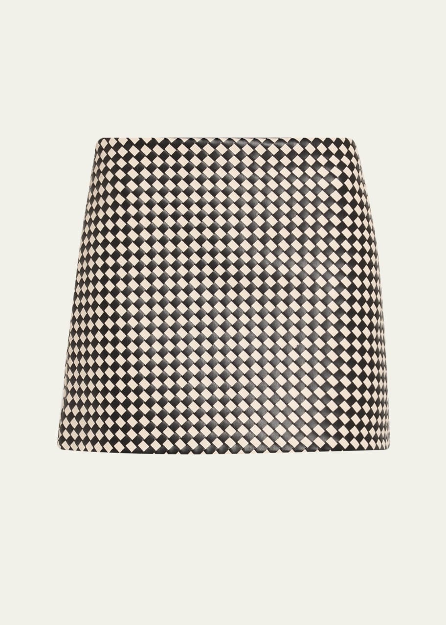 ALICE + OLIVIA Eleana Woven Vegan Leather Mini Skirt - Bergdorf Goodman
