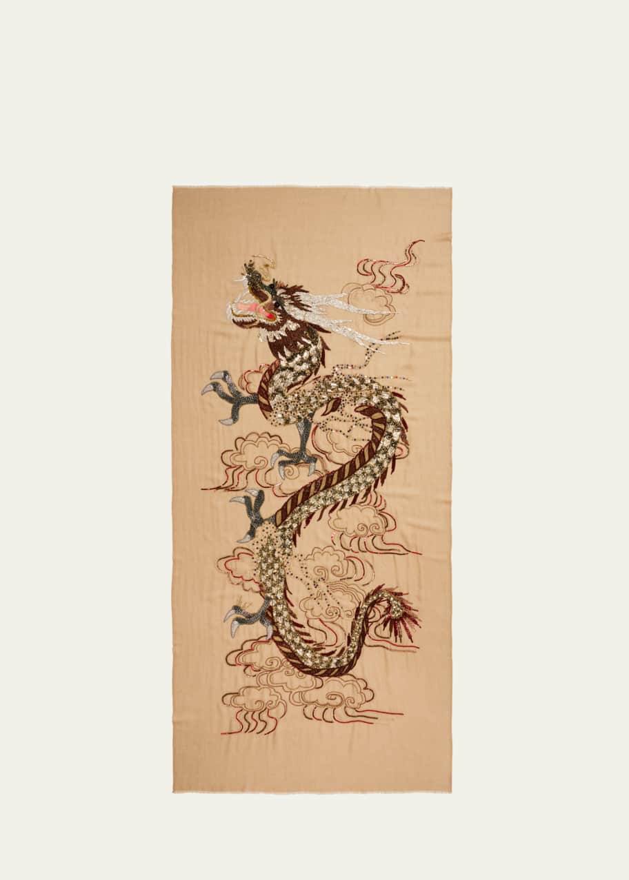 Janavi India Dragons Legacy Embroidered Cashmere Wrap - Bergdorf Goodman