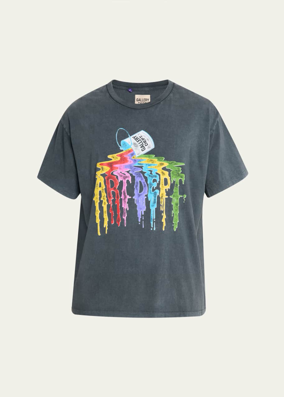GALLERY DEPARTMENT Men's Art Dept Paint Drip Relaxed-Fit Graphic T ...