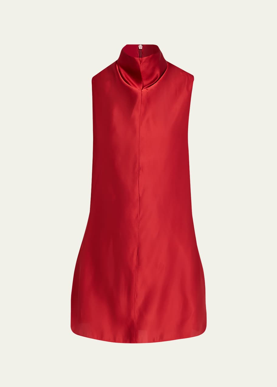 Khaite Daria Sleeveless Turtleneck Twill Mini Dress - Bergdorf Goodman