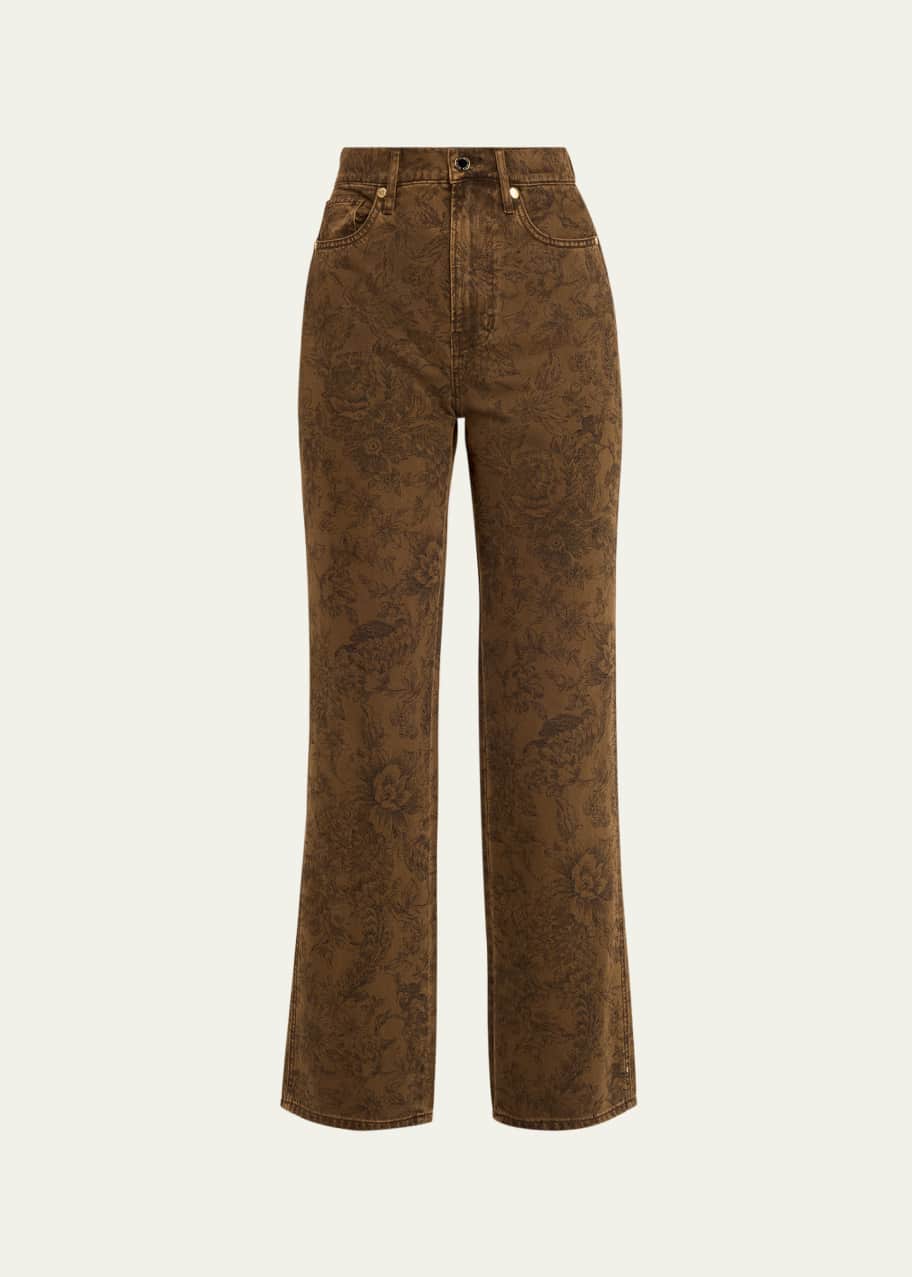 Veronica Beard Dylan Floral Straight-Leg Jeans - Bergdorf Goodman