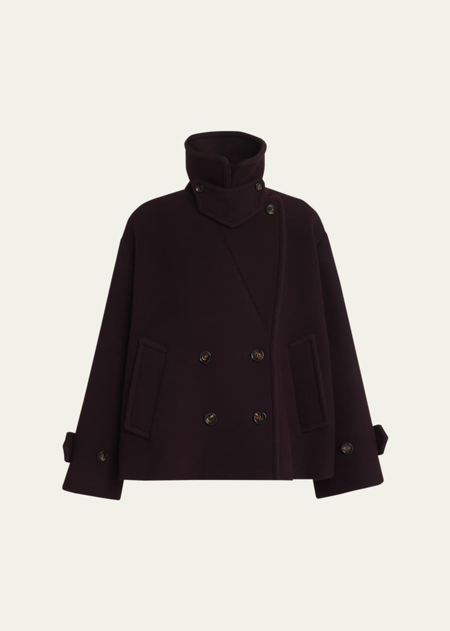 Chloe Wool Double-Breasted Oversized Pea Coat - Bergdorf Goodman