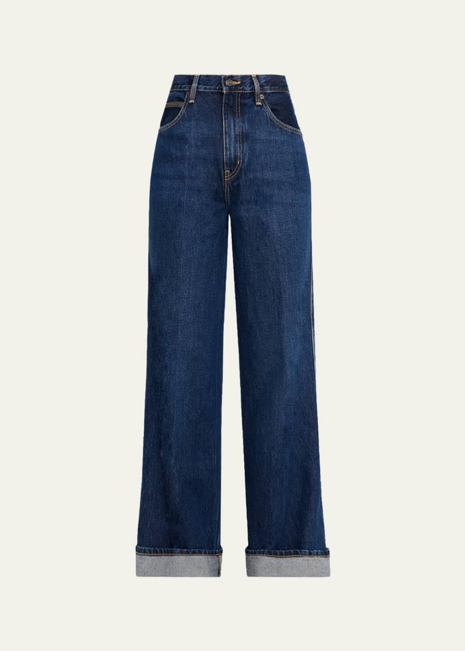 FRAME The Cuffed Wide Jeans - Bergdorf Goodman