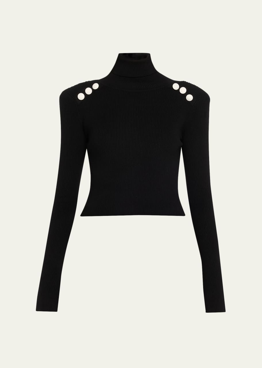 L'Agence Colette Cropped Turtleneck Sweater - Bergdorf Goodman