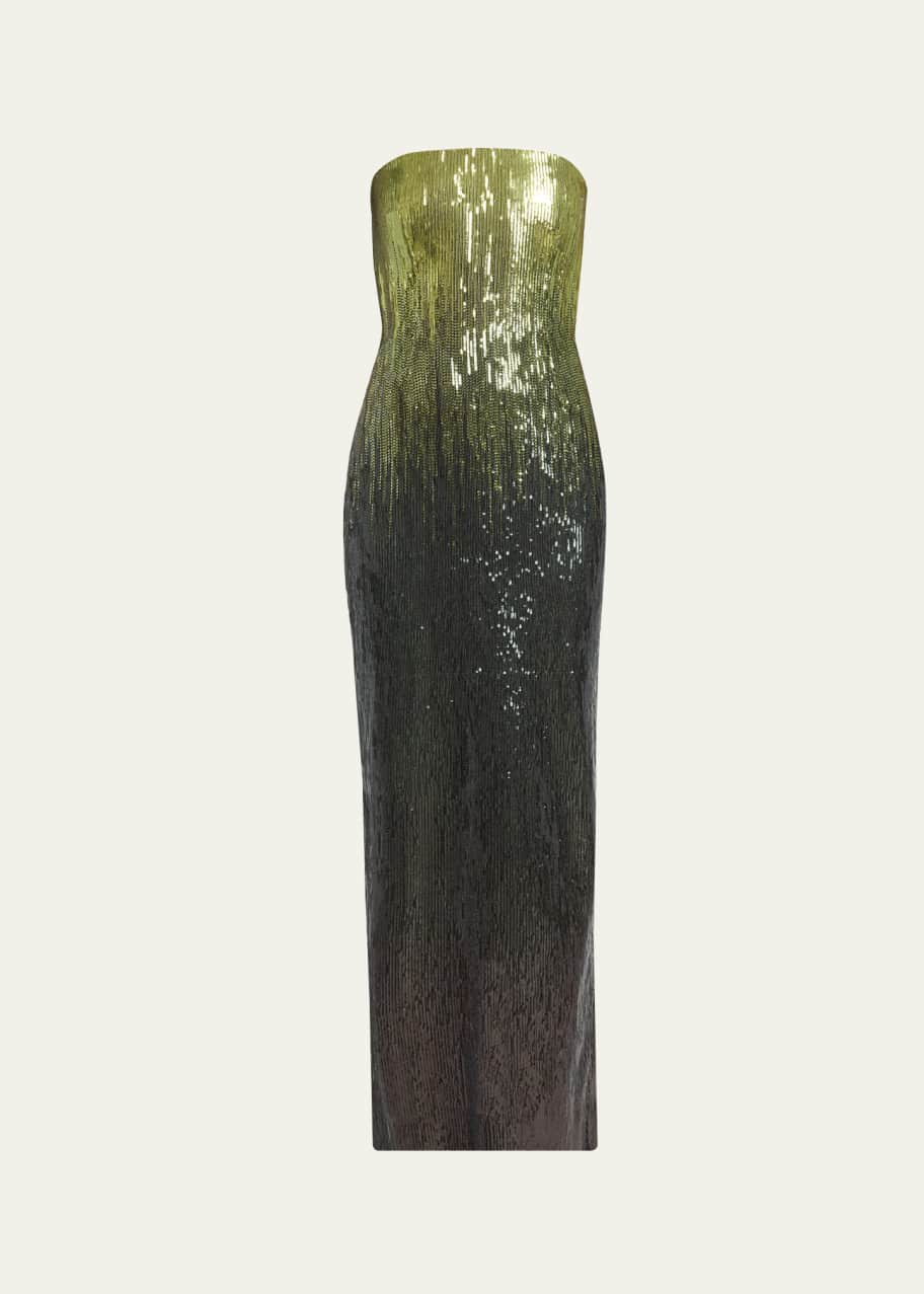 Elie Saab Strapless Ombre Sequin Column Gown - Bergdorf Goodman