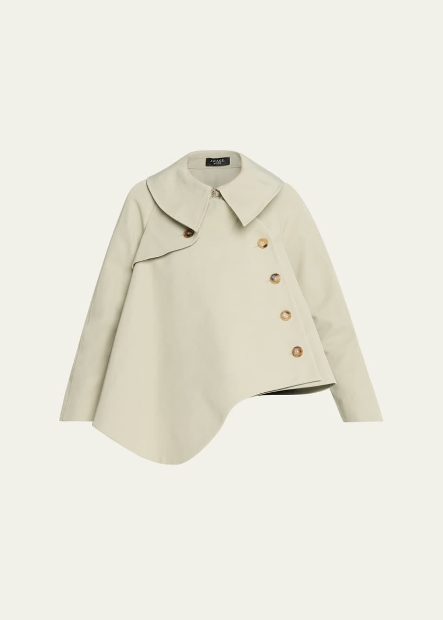 A.W.A.K.E. MODE Asymmetric Gabardine Trench Jacket - Bergdorf Goodman
