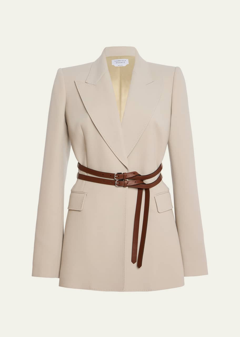 Gabriela Hearst Daniel Wrap Belted Blazer Jacket - Bergdorf Goodman