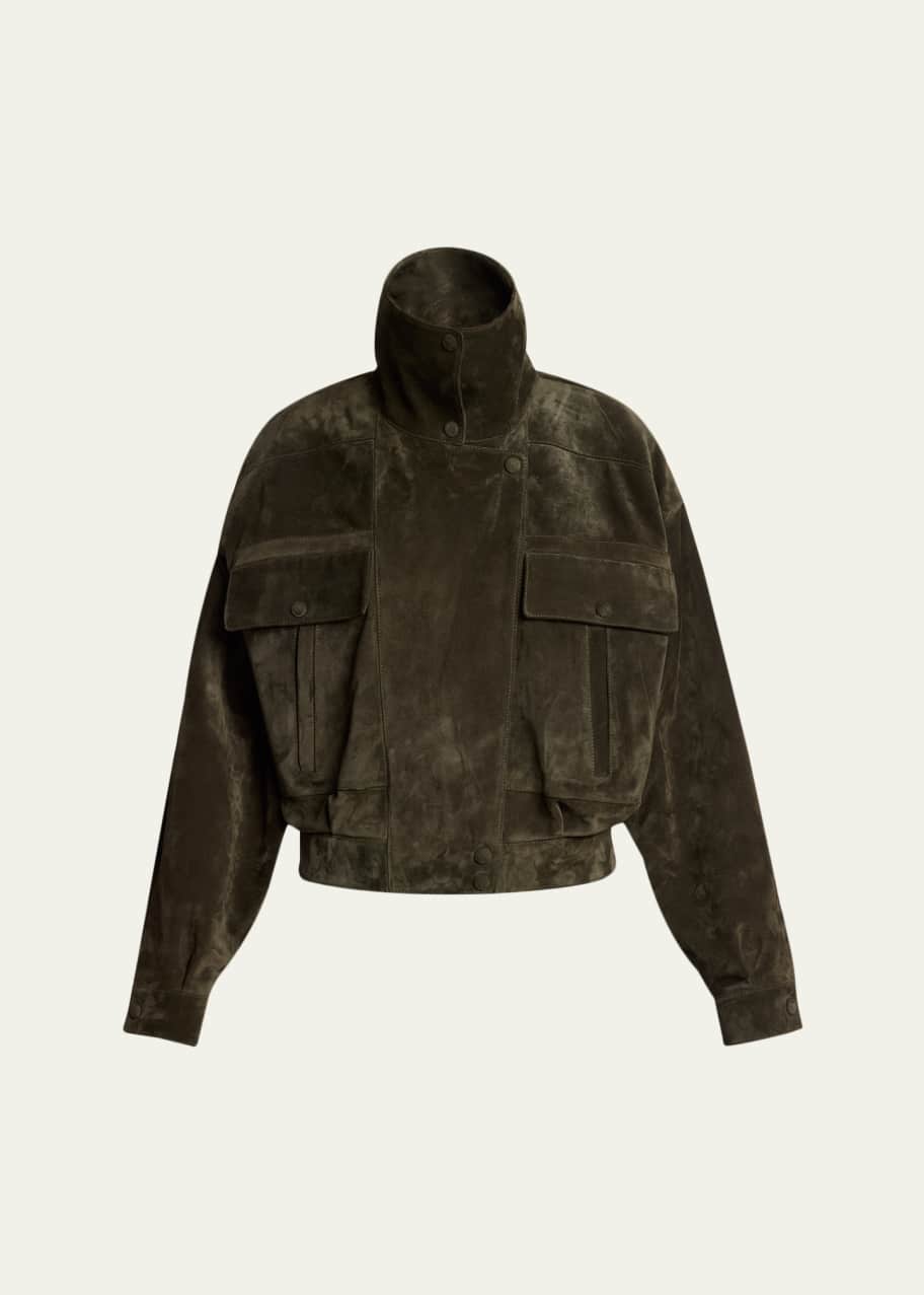 Saint Laurent Suede Utility Jacket - Bergdorf Goodman