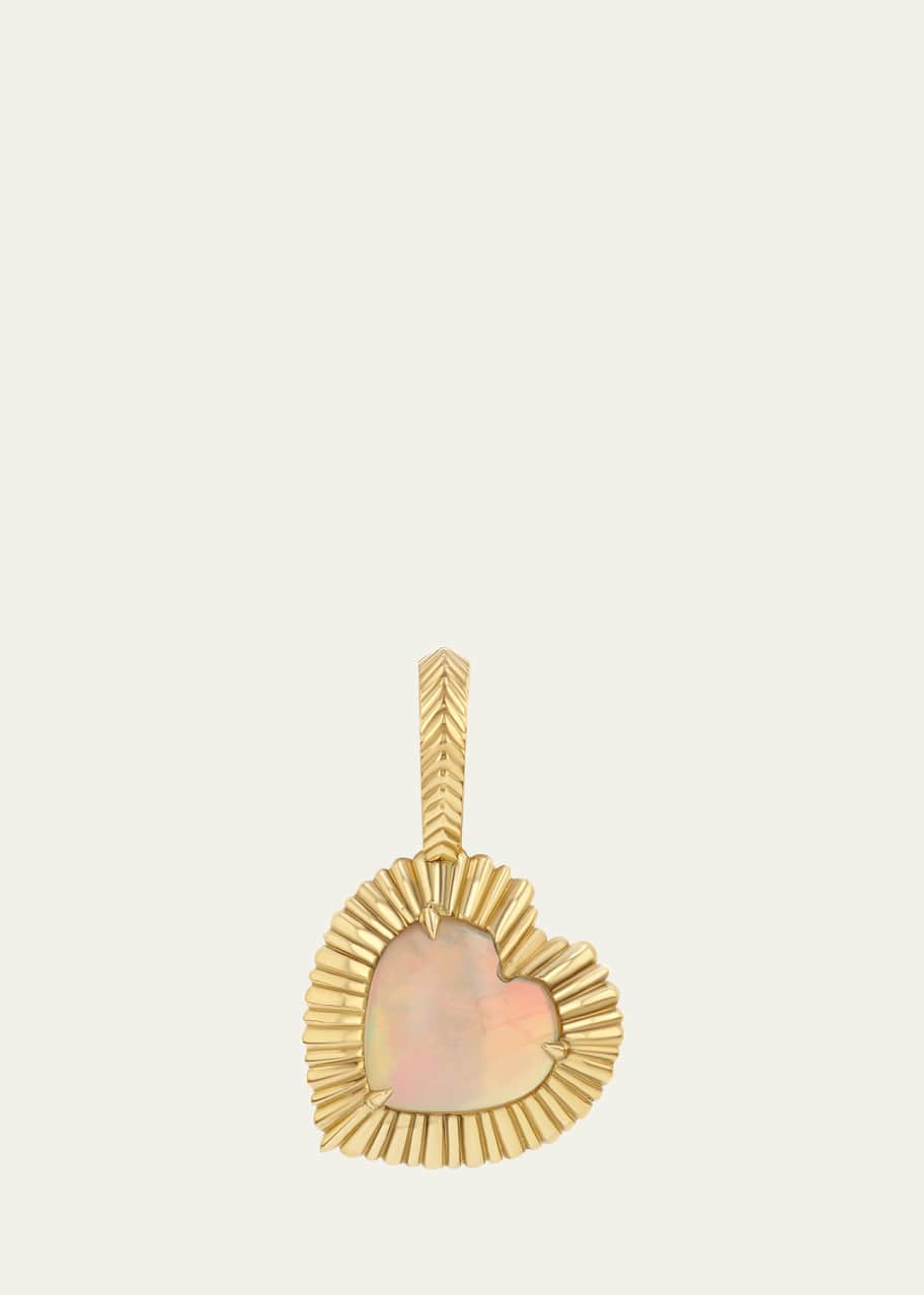 Lizzie Mandler Fine Jewelry Opal Heart Fluted Charm - Bergdorf Goodman