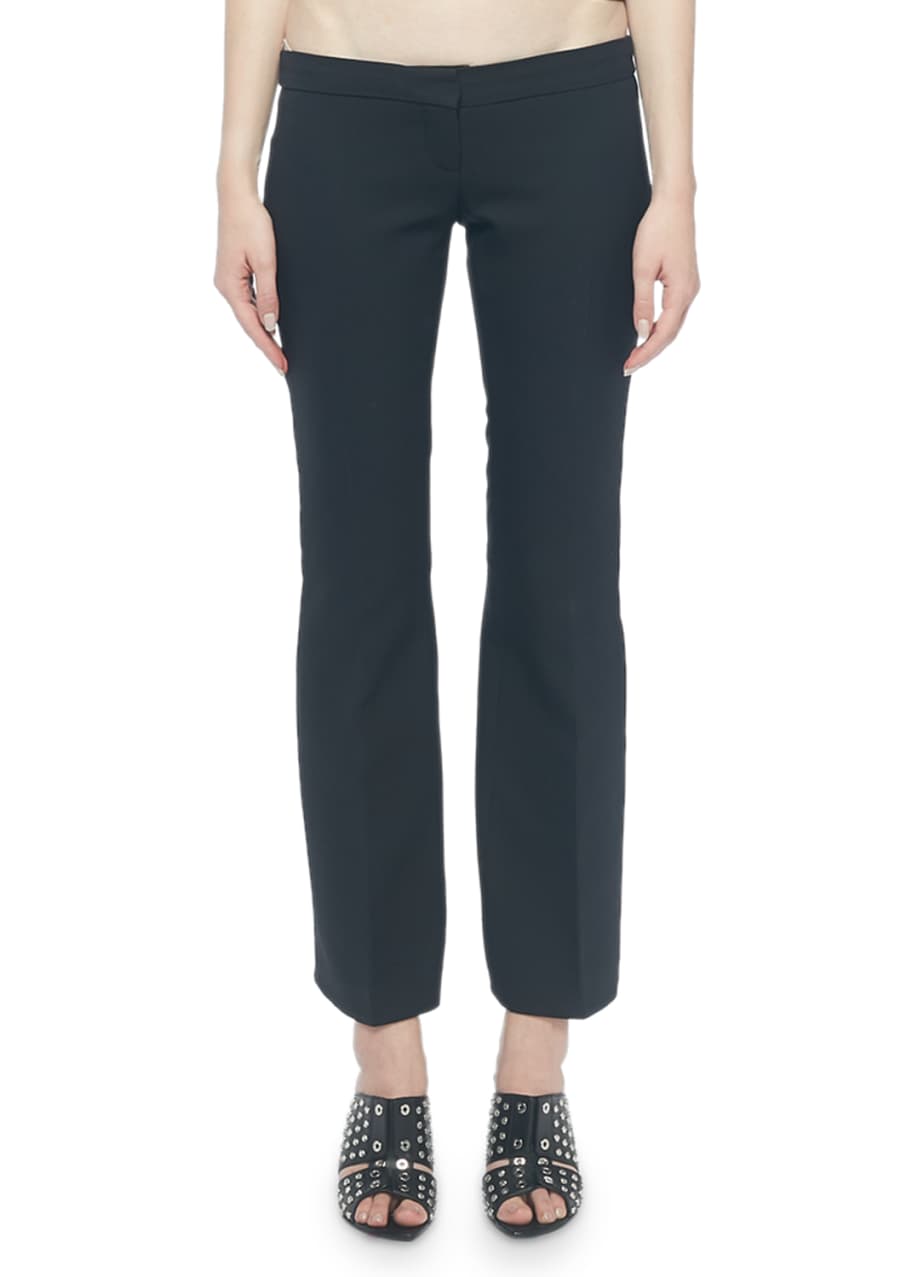 Alexander McQueen Flat Front Lace-Up Kickback Pants - Bergdorf Goodman