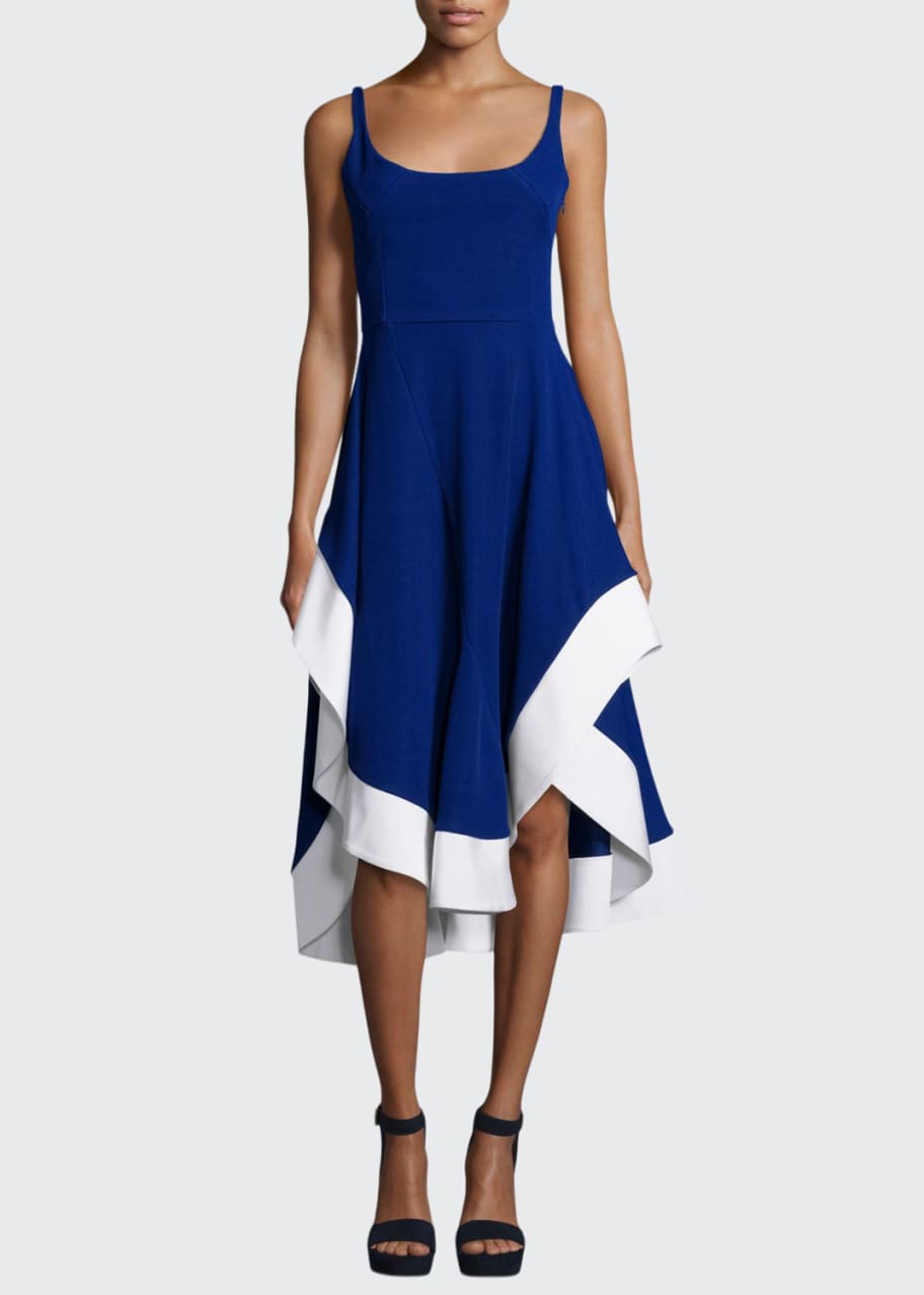 Esteban Cortazar Sleeveless Scoop-Neck Colorblock Dress, Royal Blue ...