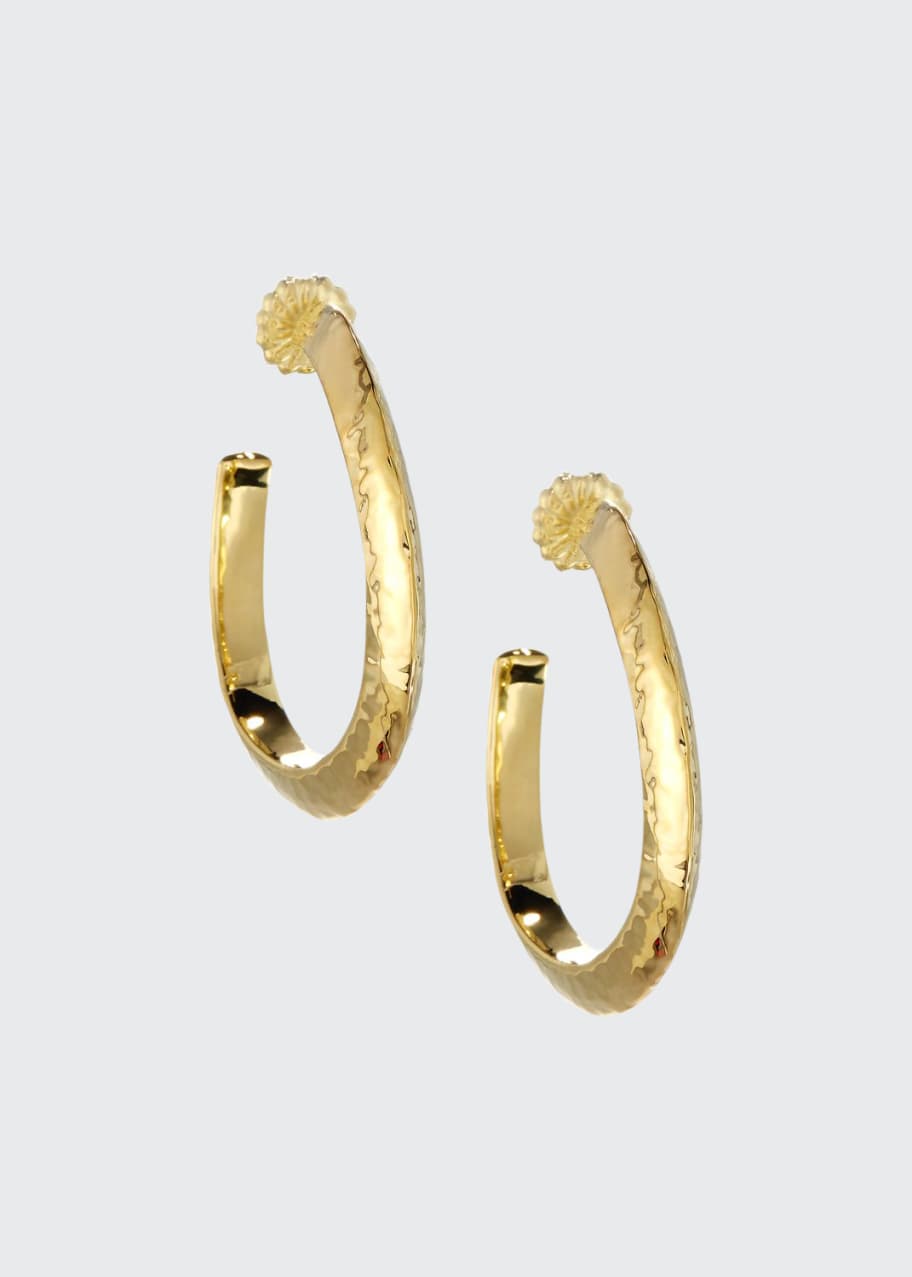 Ippolita Hammered Knife Edge Wavy Hoop Earrings in 18K Gold - Bergdorf ...