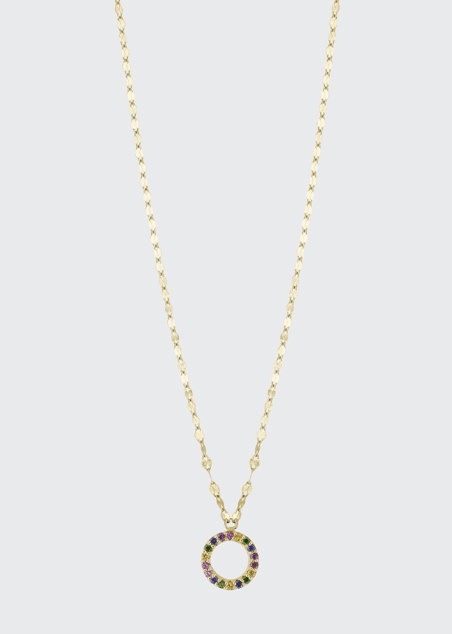 LANA GIRL BY LANA JEWELRY Girls' Mini Open Circle Rainbow Sapphire ...